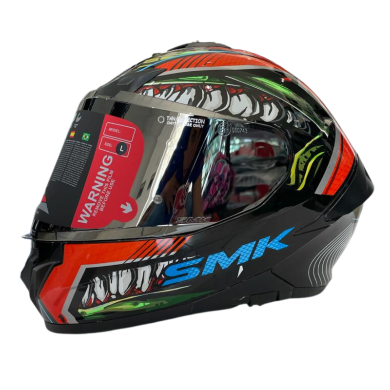 CASCO SMK L TYPHOON NEGRO/NARANJA RAPTOR GL237 MICA ESPEJO L CERRADO ...